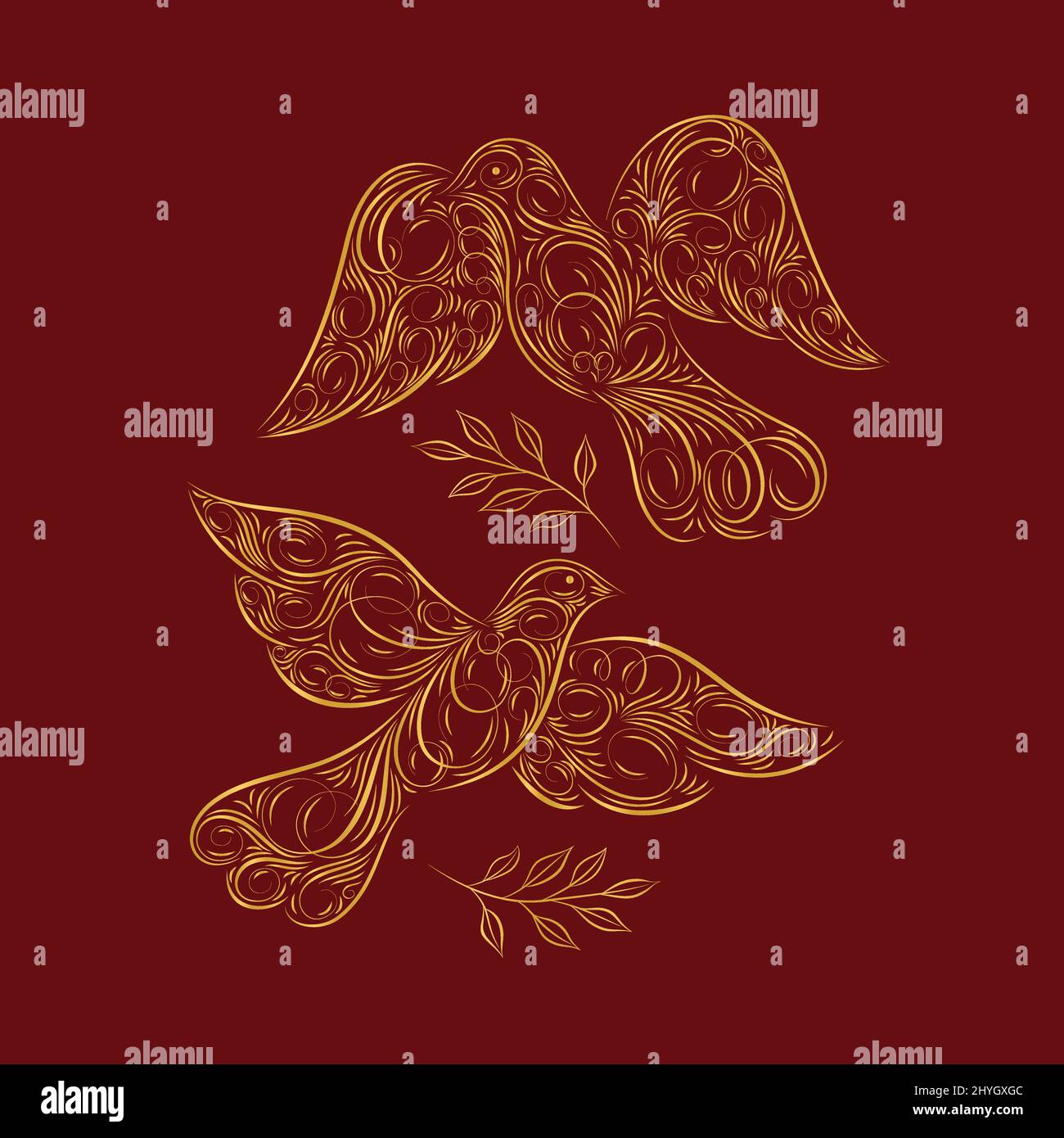 Calligraphy Bird Flourish