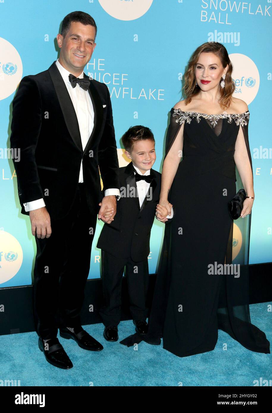 Alyssa Milano, husband Dave Bugliari & son Milo Thomas Bugliari arrives ...