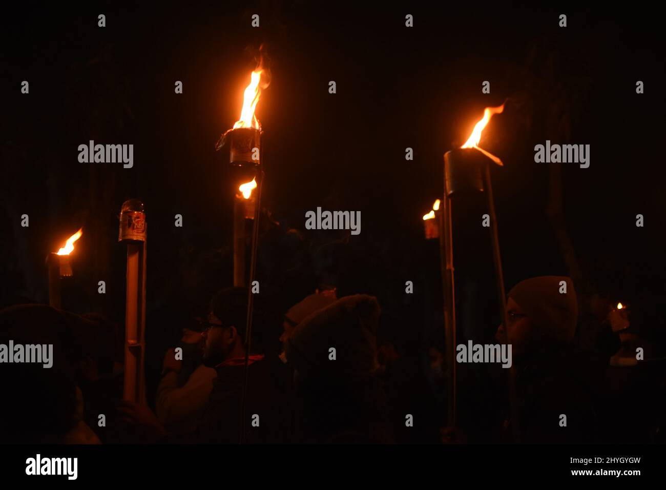 View of people with fire in a traditional event Stock Photo - Alamy