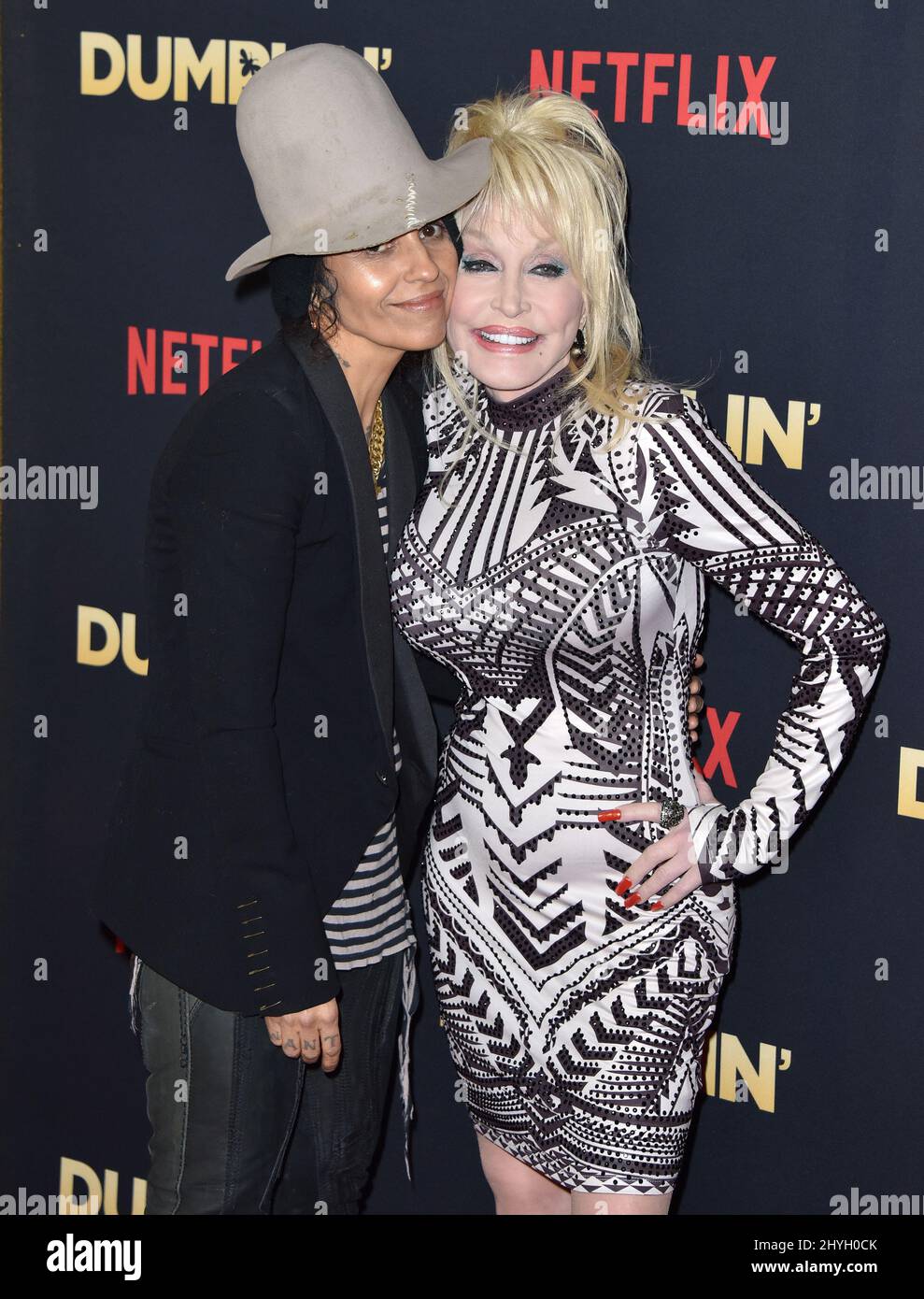 Linda Perry and Dolly Parton attending the DUMPLIN' World Premiere held ...
