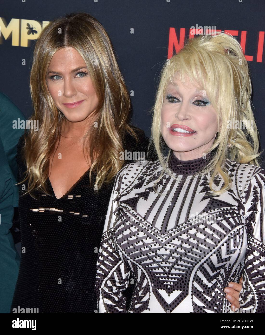 Jennifer Aniston, Dolly Parton attending the DUMPLIN' World Premiere ...