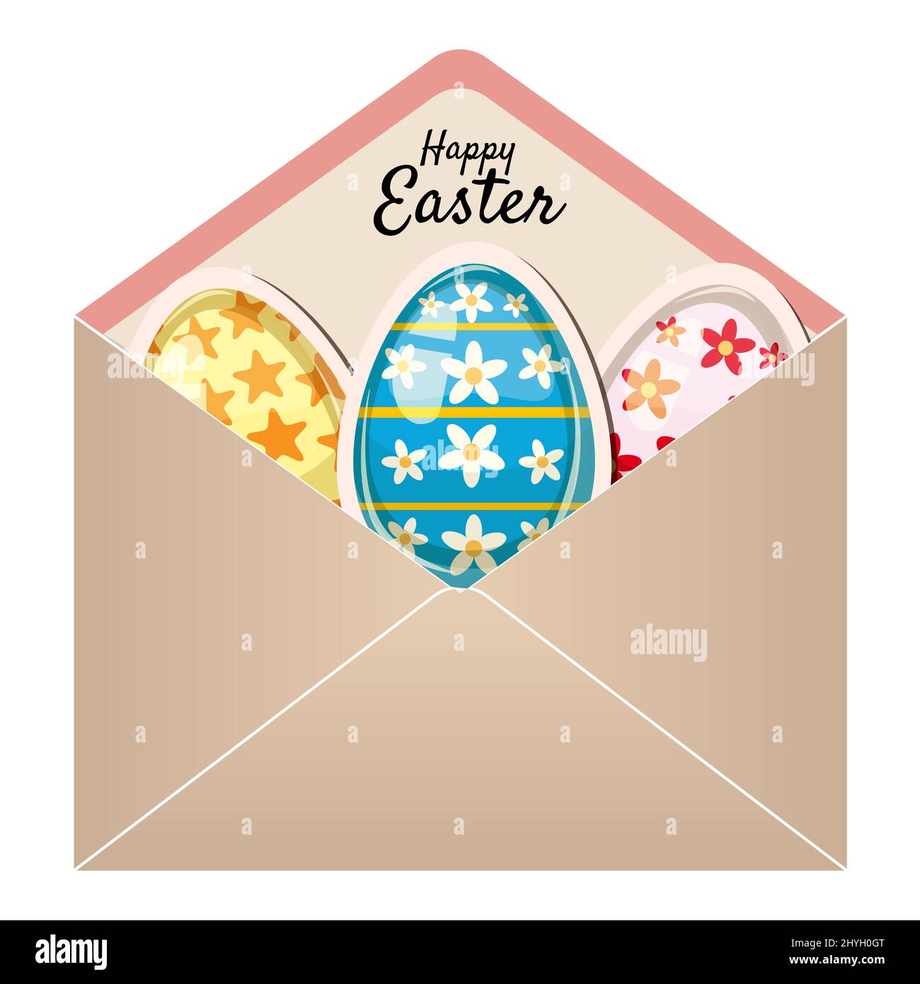 Easter envelope paper mail with a Easter Egg, vintage. Vector ...
