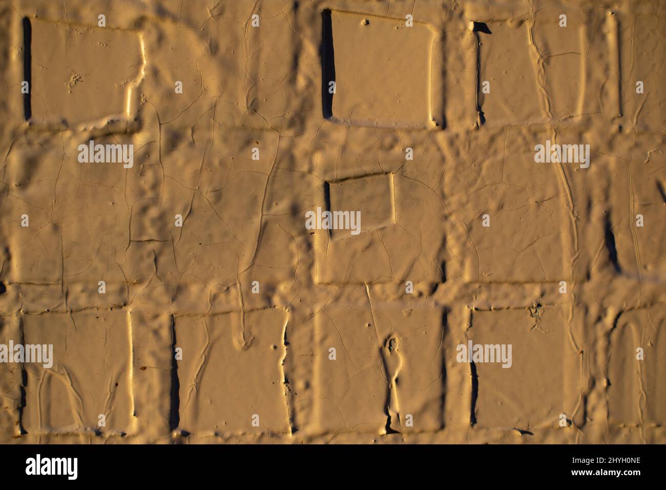 Texture of wall is in sunlight. Paint-smeared tiles. Old surface Stock ...