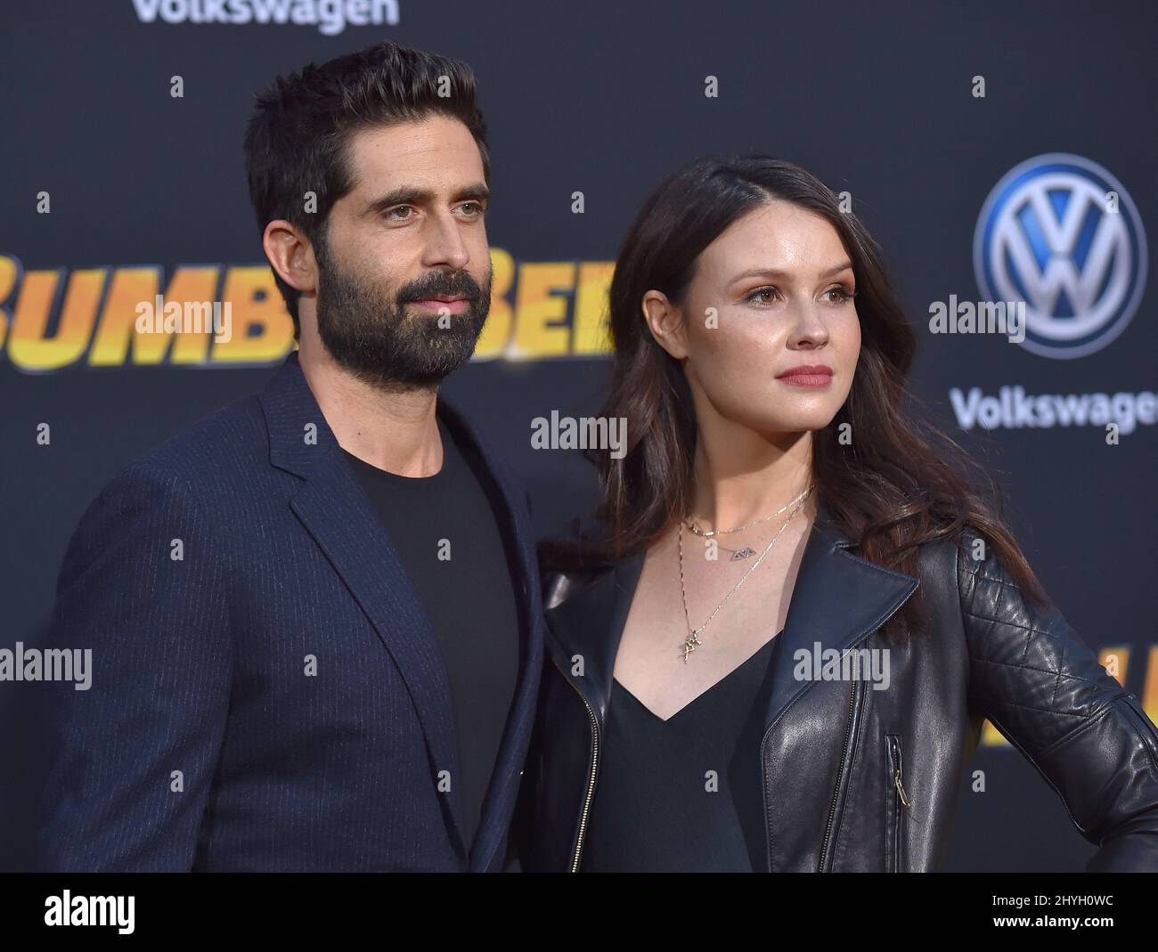 Stephen Schneider and Jenn Proske arriving for the Bumblebee World ...