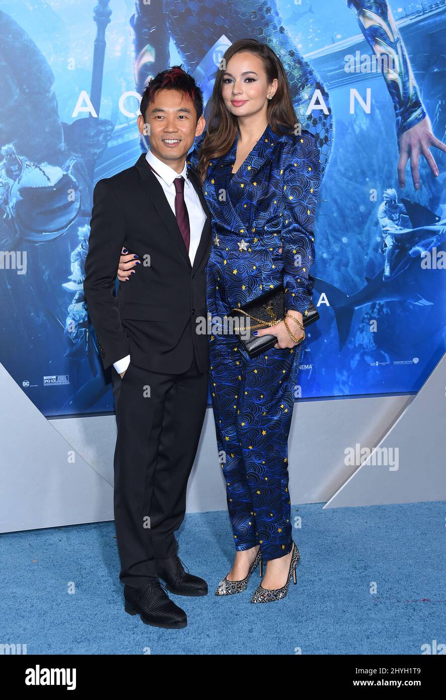 James Wan and Ingrid Bisu attending the premiere of Warner Bros ...