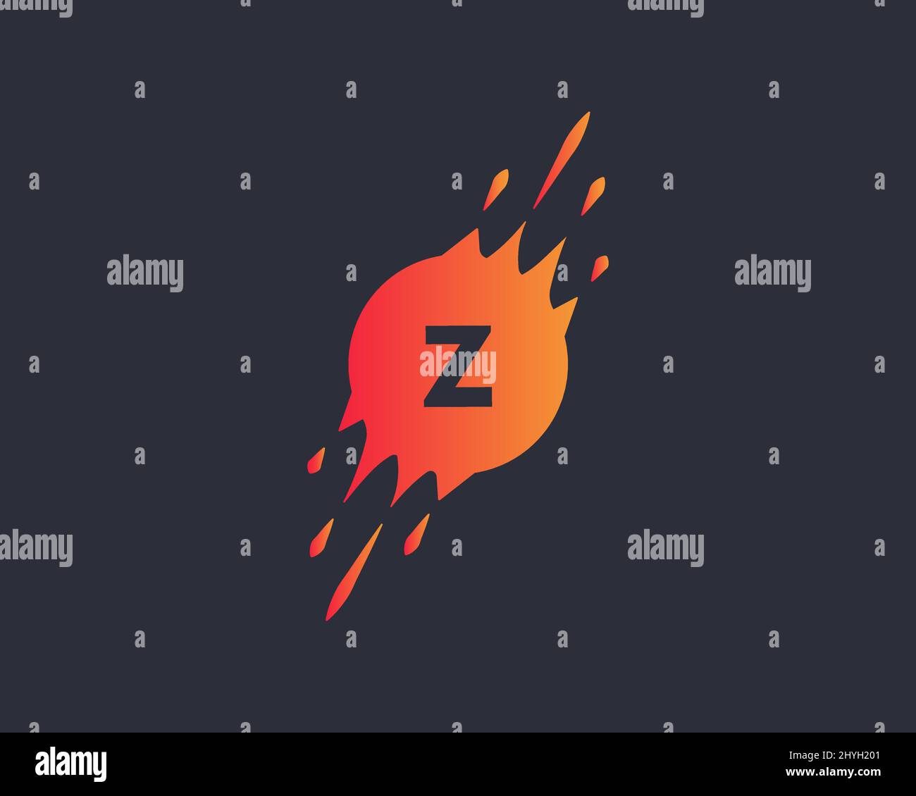 Abstract Z letter logo. Z dot letter logo where pixel are flying with ...