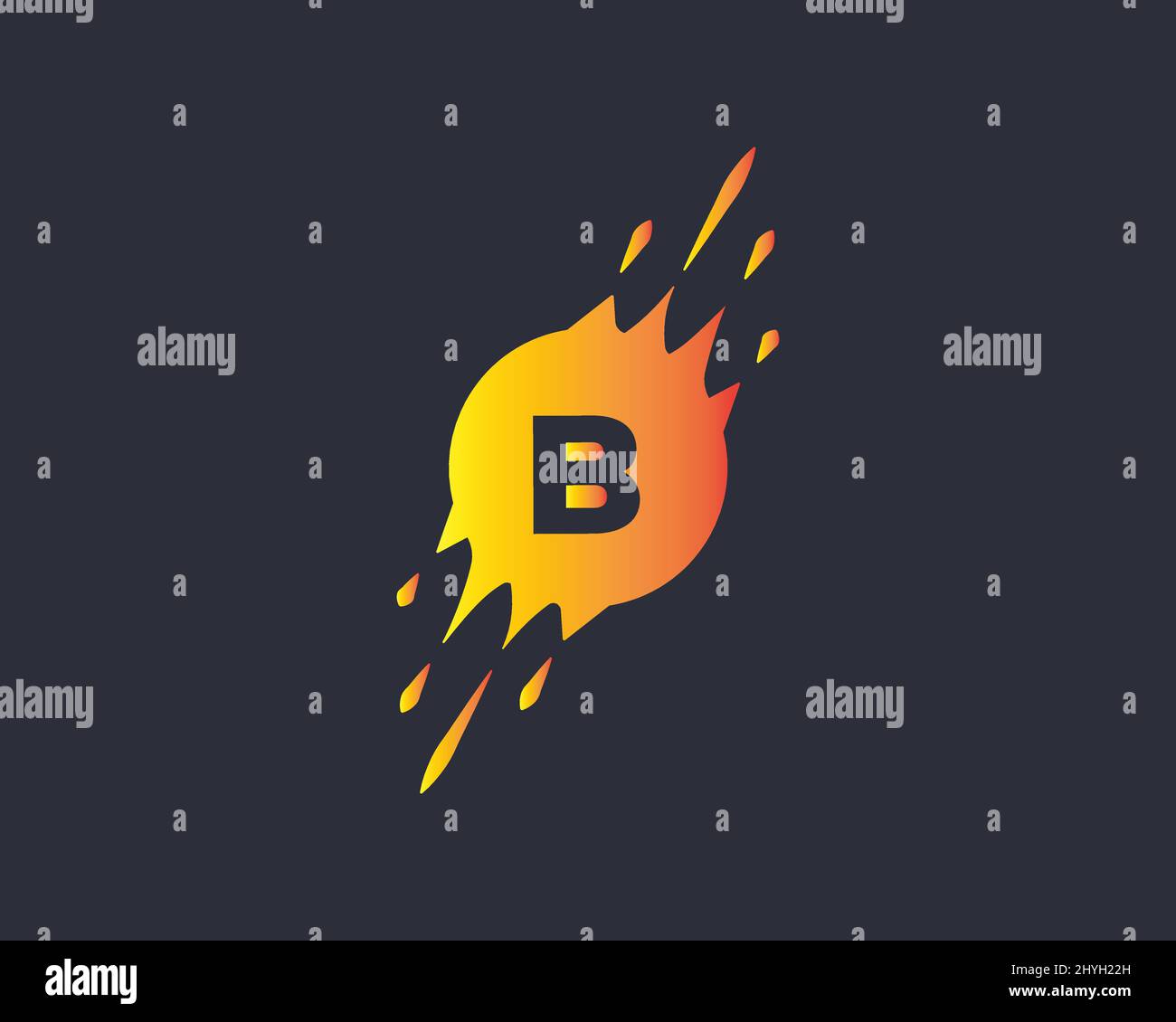 Abstract B letter logo. B dot letter logo where pixel are flying with ...