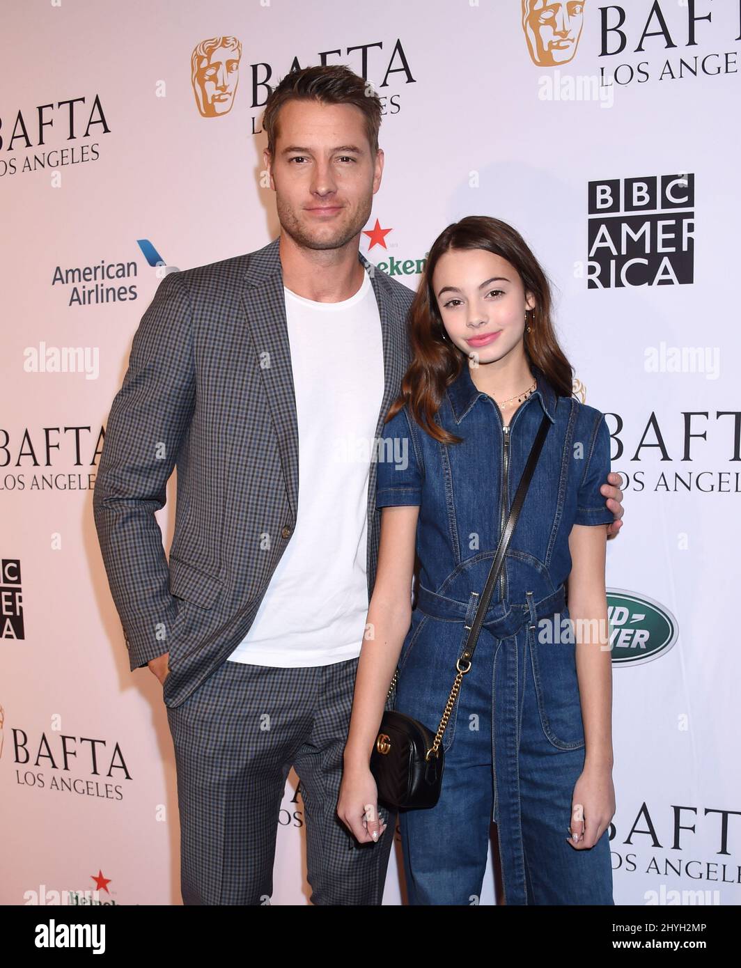 Justin Hartley and Bella Hartley arrives at the BAFTA Los Angeles Tea ...