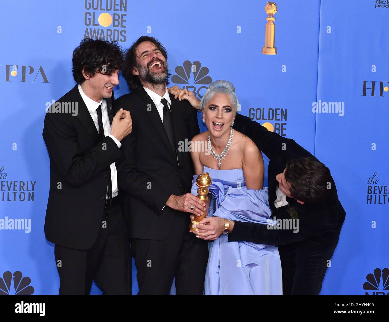 Anthony Rossomando, Andrew Wyatt, Lady Gaga and Mark Ronson at the 76th ...