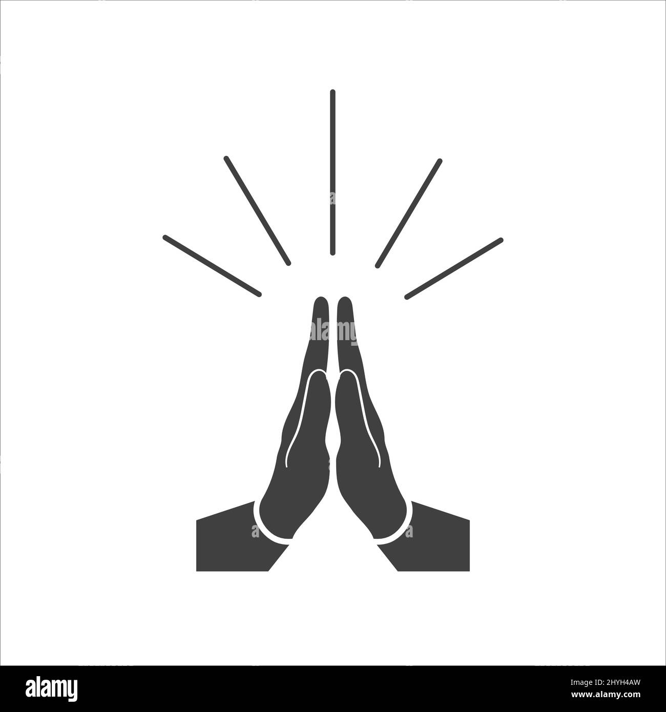 Hands namaste sign on white background Stock Vector Image & Art - Alamy