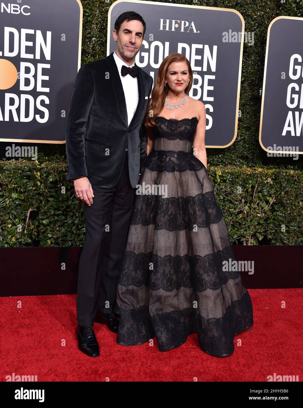 Sacha Baron Cohen and Isla Fisher at the 76th Annual Golden Globe ...