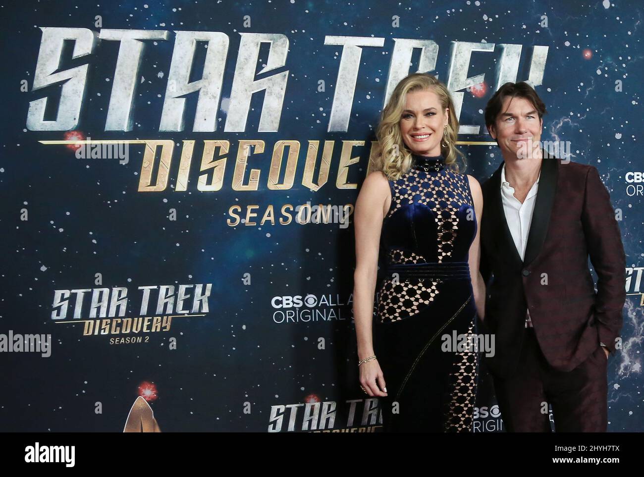 Rebecca romijn jerry oconnell attending season 2 premiere star trek hi ...