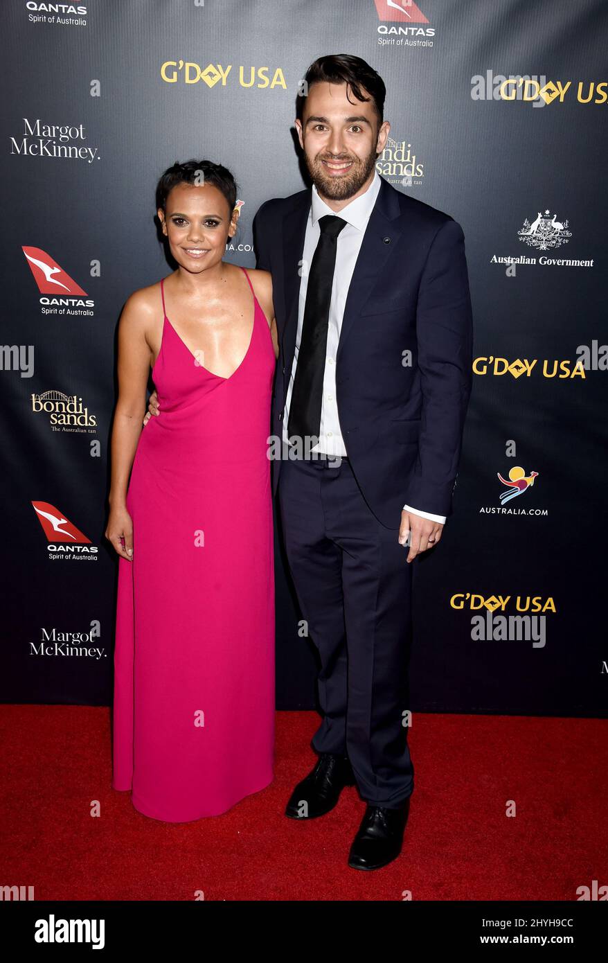 Miranda Tapsell and James Colley arrives at the 16th Annual G'Day USA ...