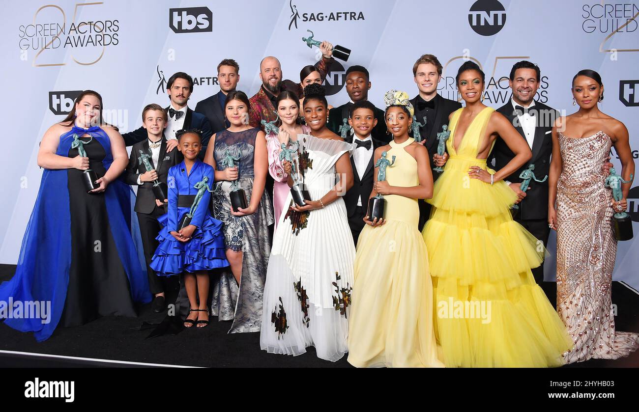 in the press room at the 25th Annual Screen Actors Guild Awards held at ...