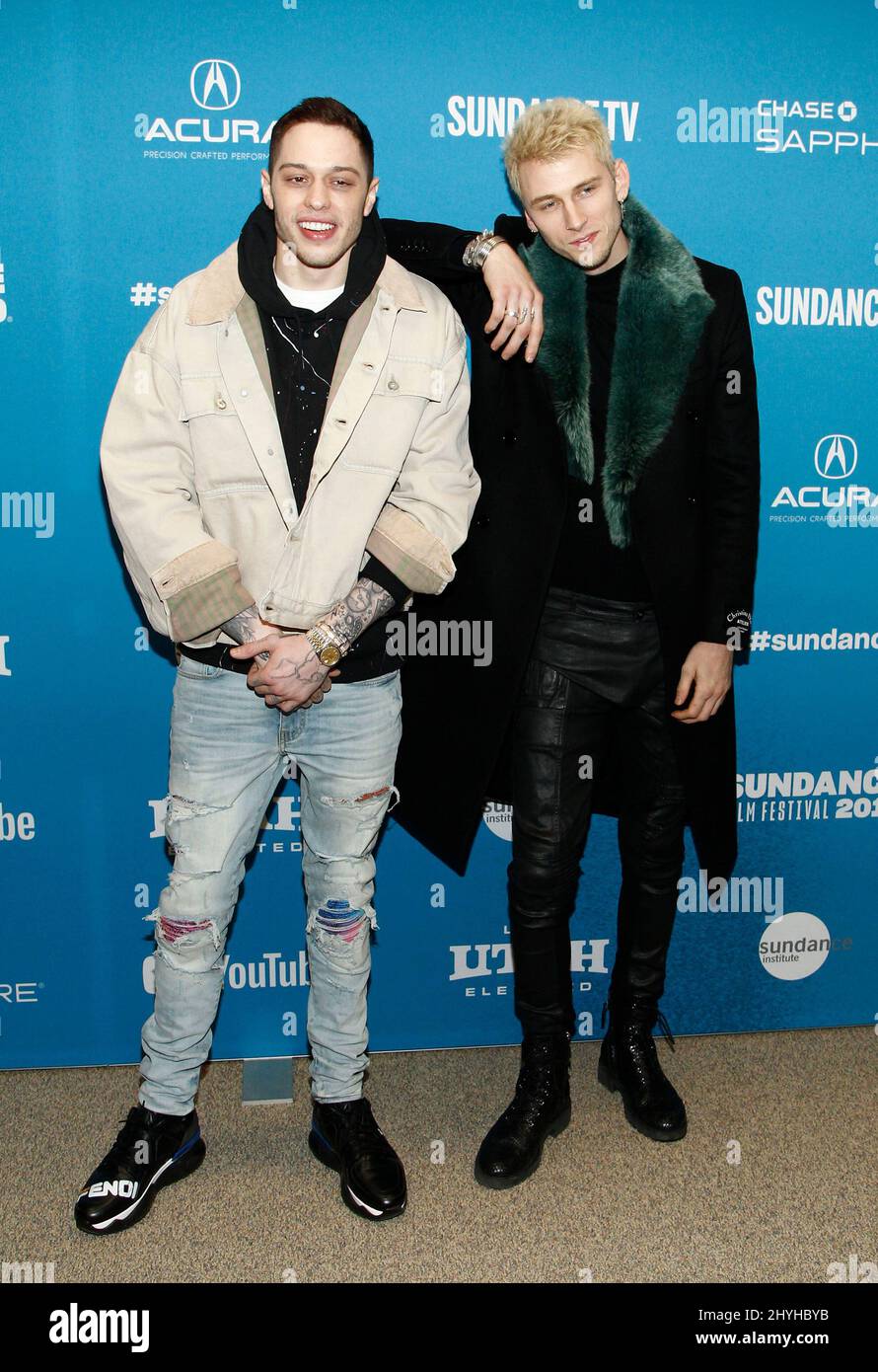 Pete Davidson, Colson Baker (aka "Machine Gun Kelly") at the premiere ...