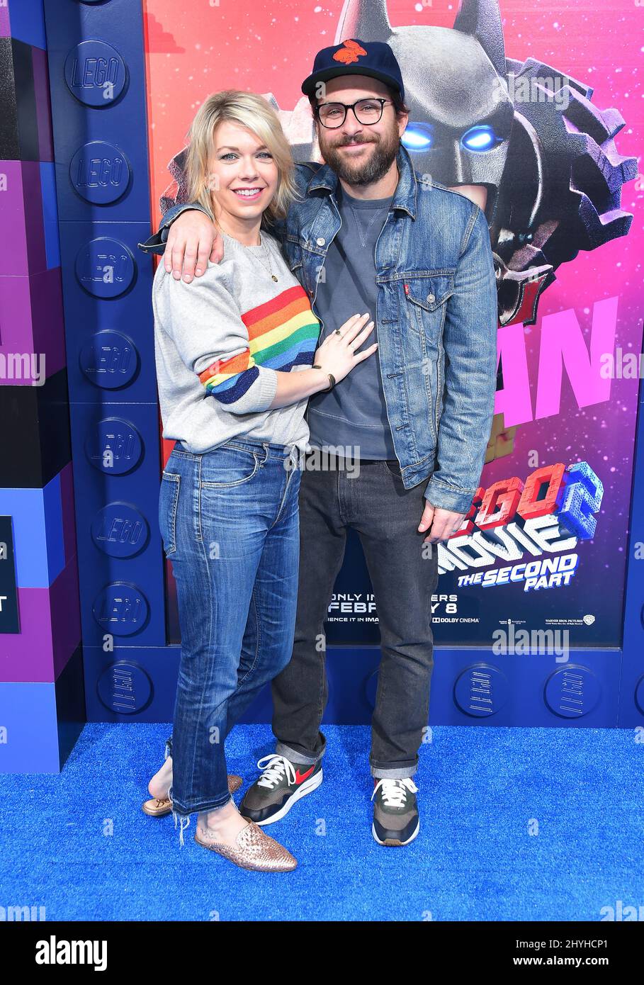 Mary Elizabeth Ellis and Charlie Day arriving to the 'The LEGO Movie 2 ...