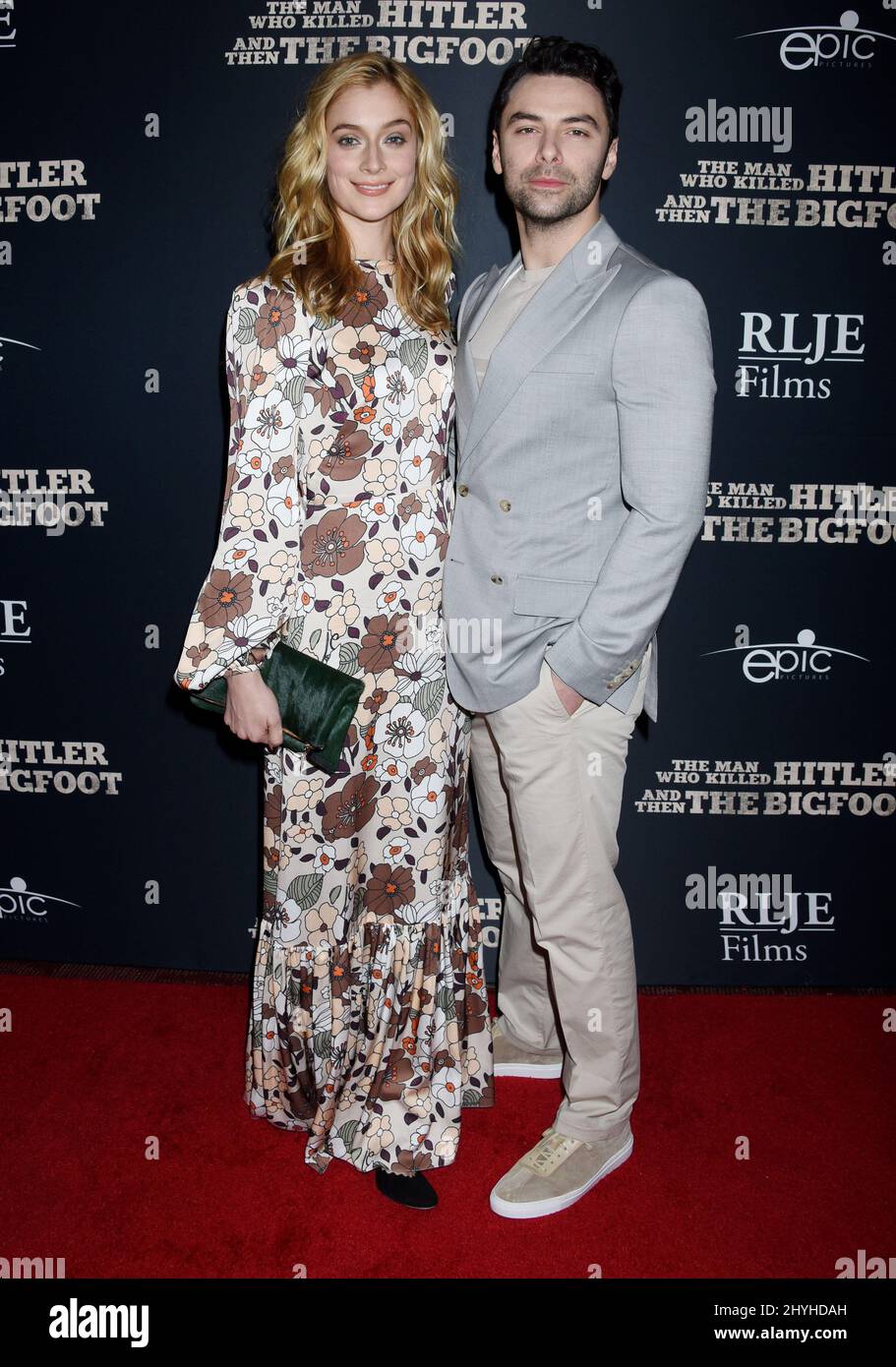Caitlin Fitzgerald and Aidan Turner at 'The Man Who Killed Hitler And ...