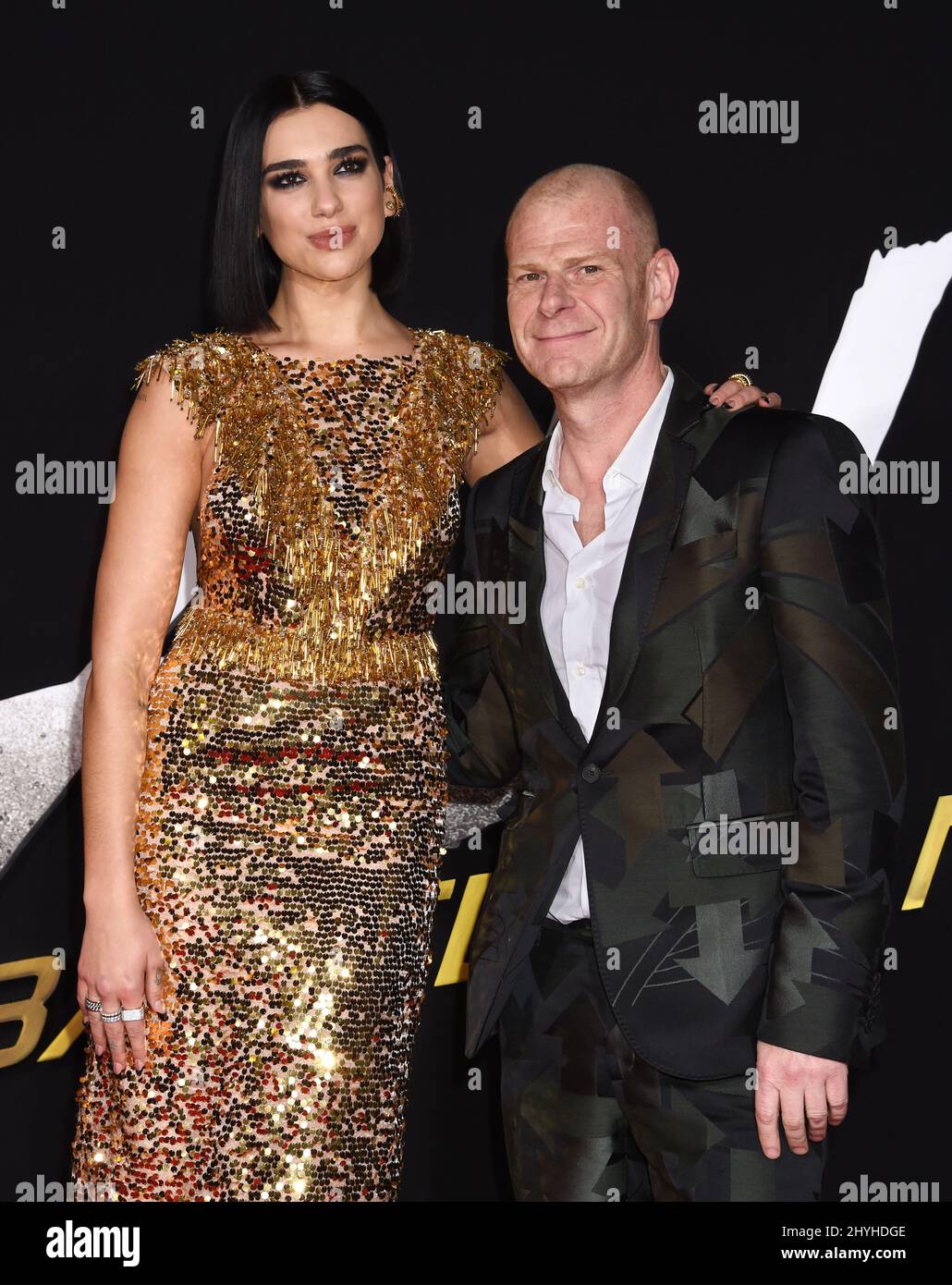 Dua Lipa and Tom Holkenborg, aka Junkie XL at the premiere of "Alita ...