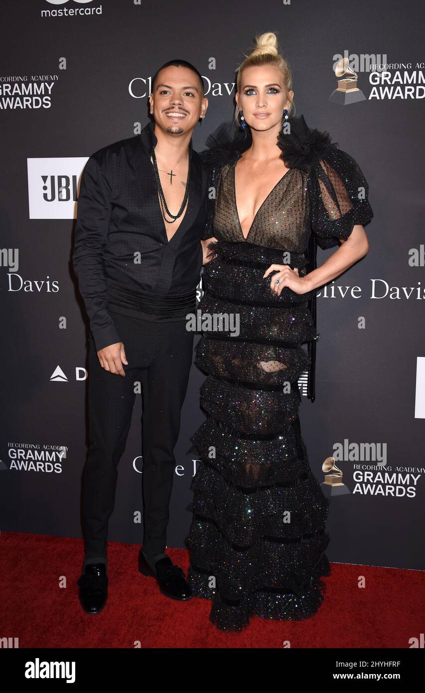 Evan Ross and Ashlee Simpson attending the Recording Academy And Clive ...