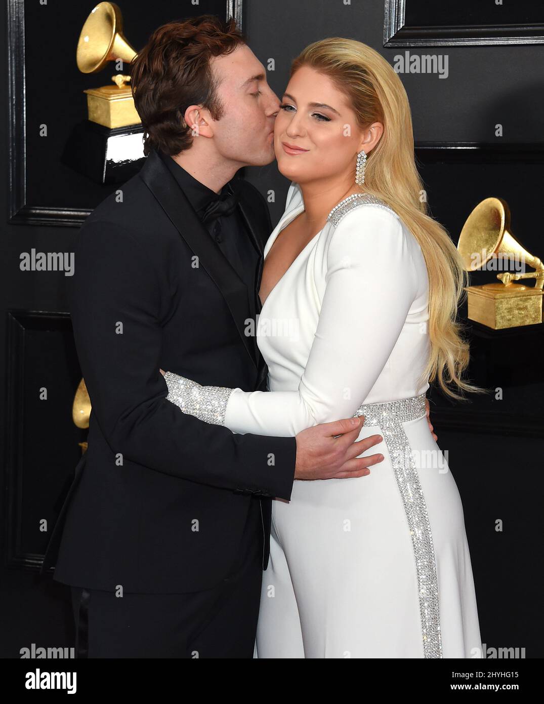 Daryl Sabara and Meghan Trainor at the 61st Annual Grammy Awards held ...