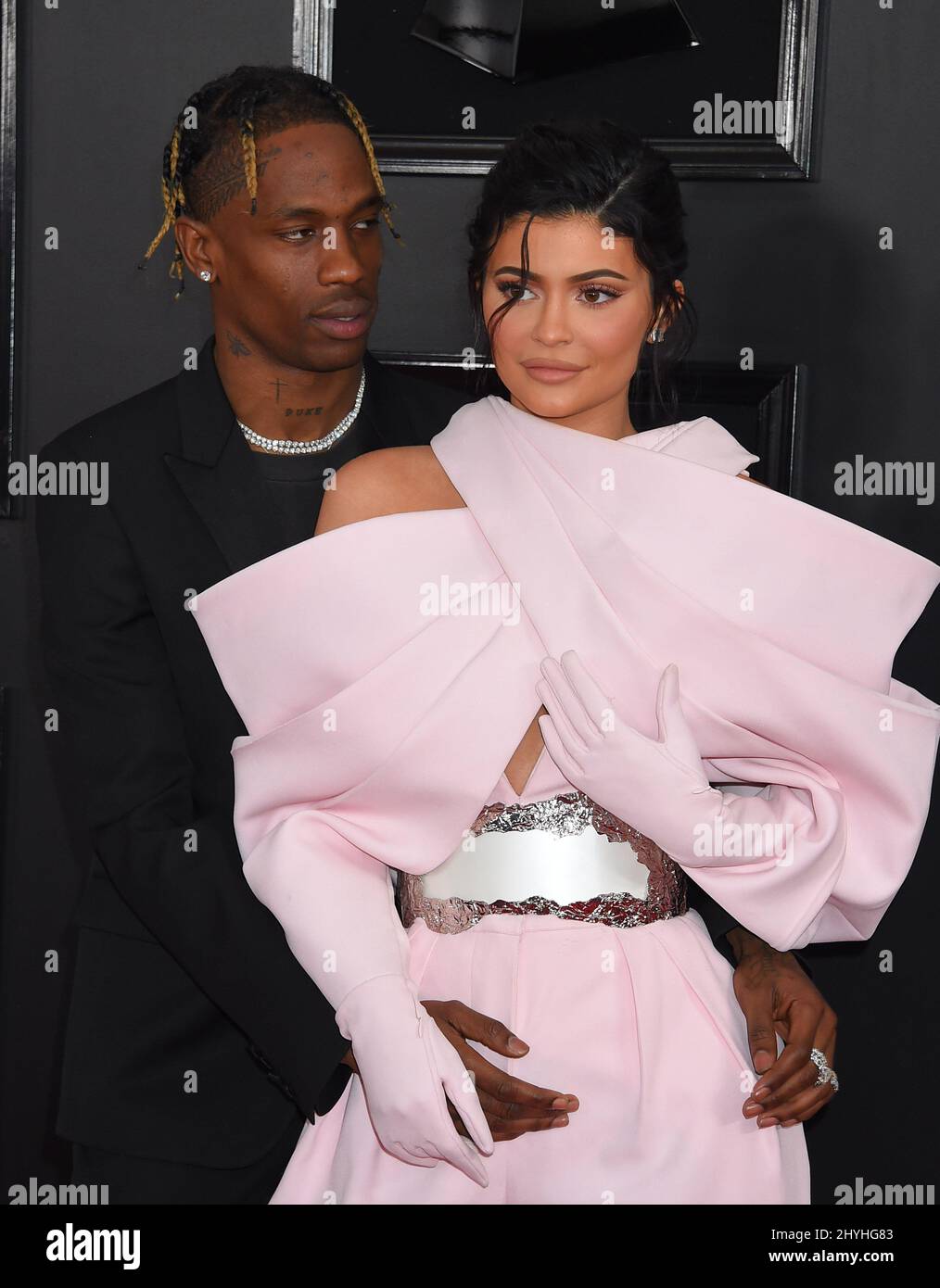 Travis Scott and Kylie Jenner at the 61st Annual Grammy Awards held at ...