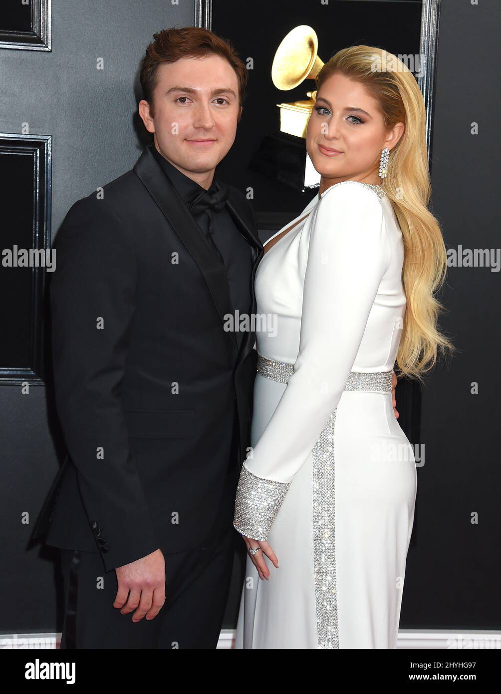 Daryl Sabara and Meghan Trainor at the 61st Annual Grammy Awards held ...