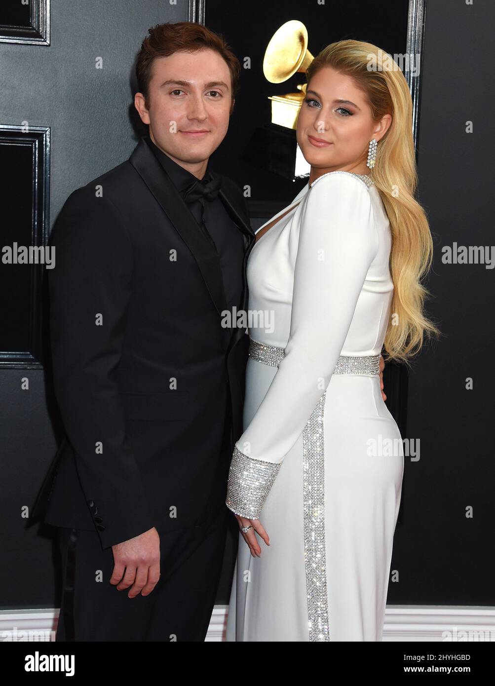 Daryl Sabara and Meghan Trainor at the 61st Annual Grammy Awards held ...