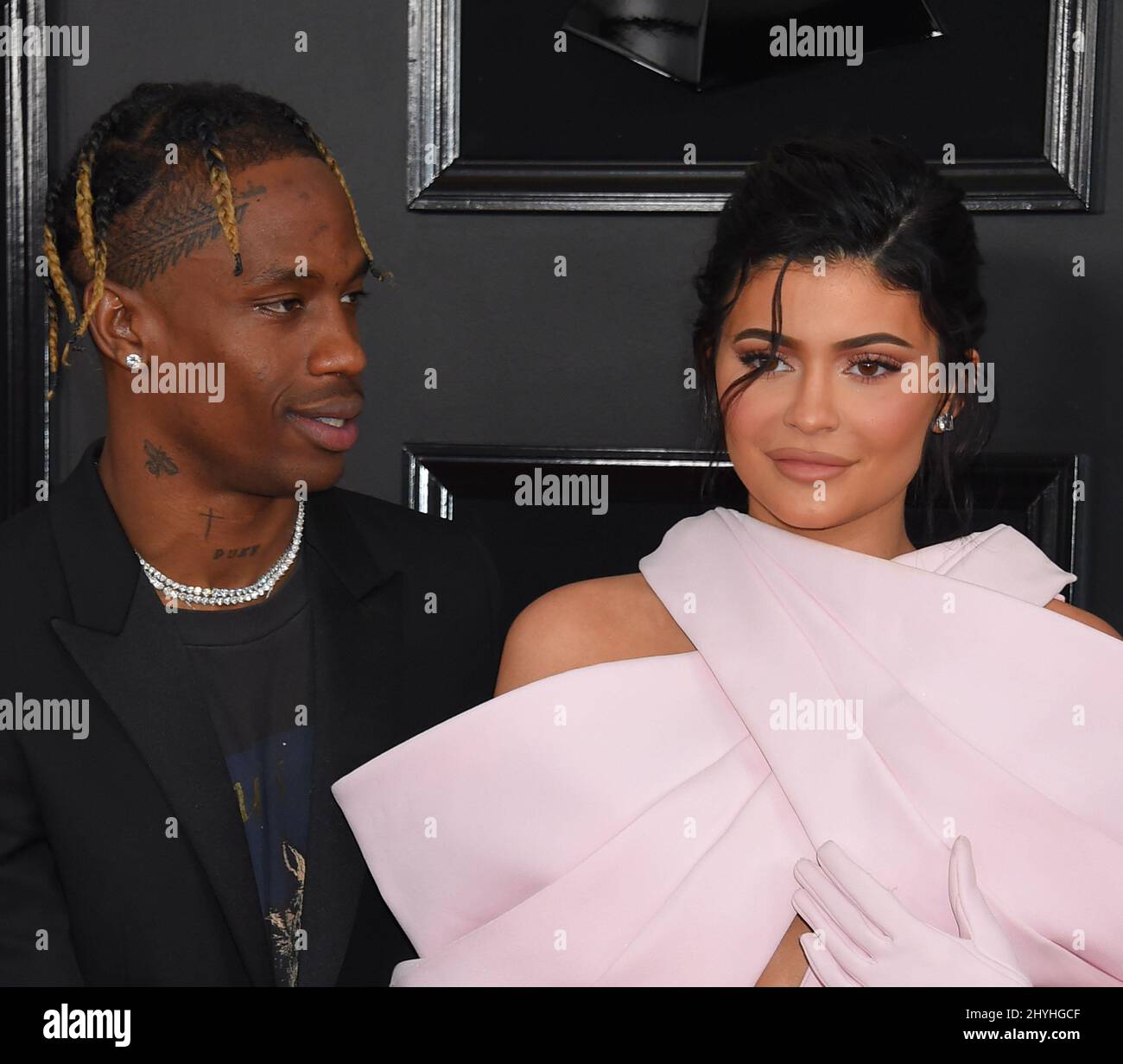 Travis Scott and Kylie Jenner at the 61st Annual Grammy Awards held at ...