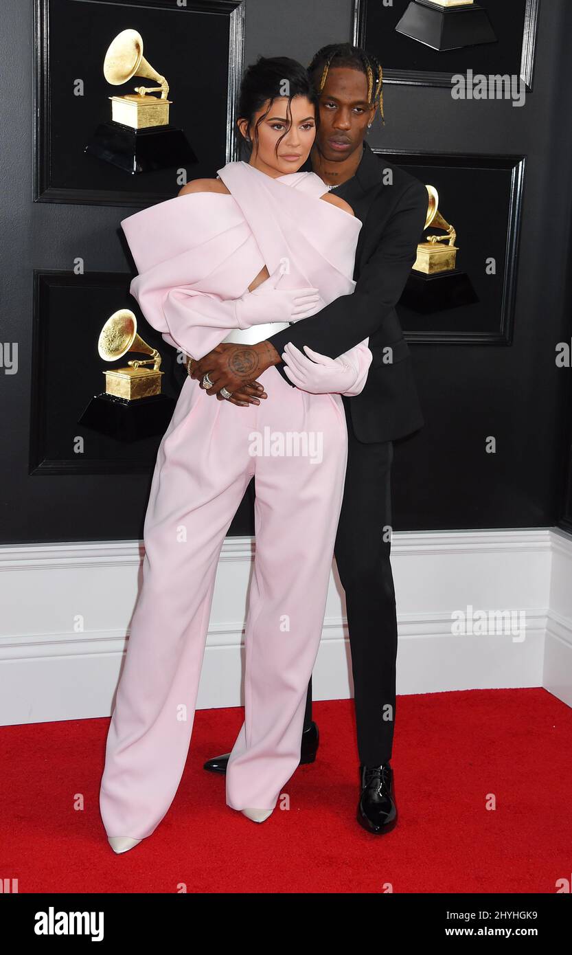 Travis Scott and Kylie Jenner at the 61st Annual Grammy Awards held at ...
