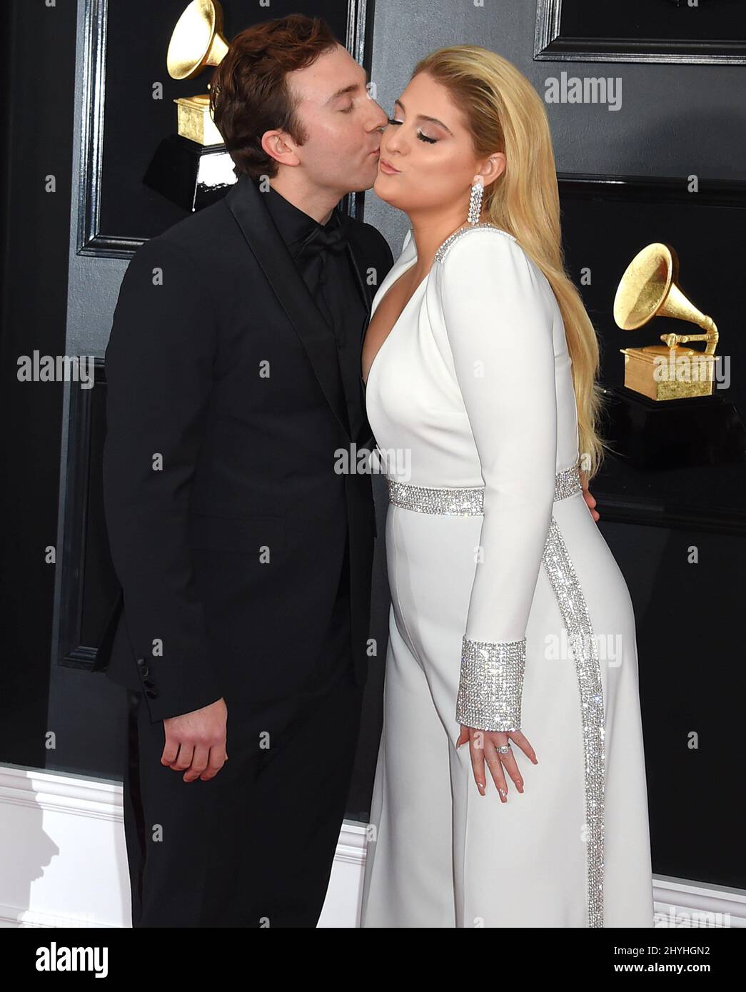 Daryl Sabara and Meghan Trainor at the 61st Annual Grammy Awards held ...
