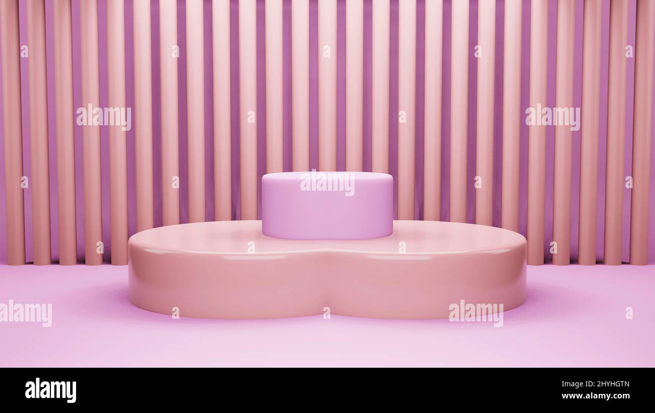 Pink Abstract geometry shape background. yellow and pink podium ...