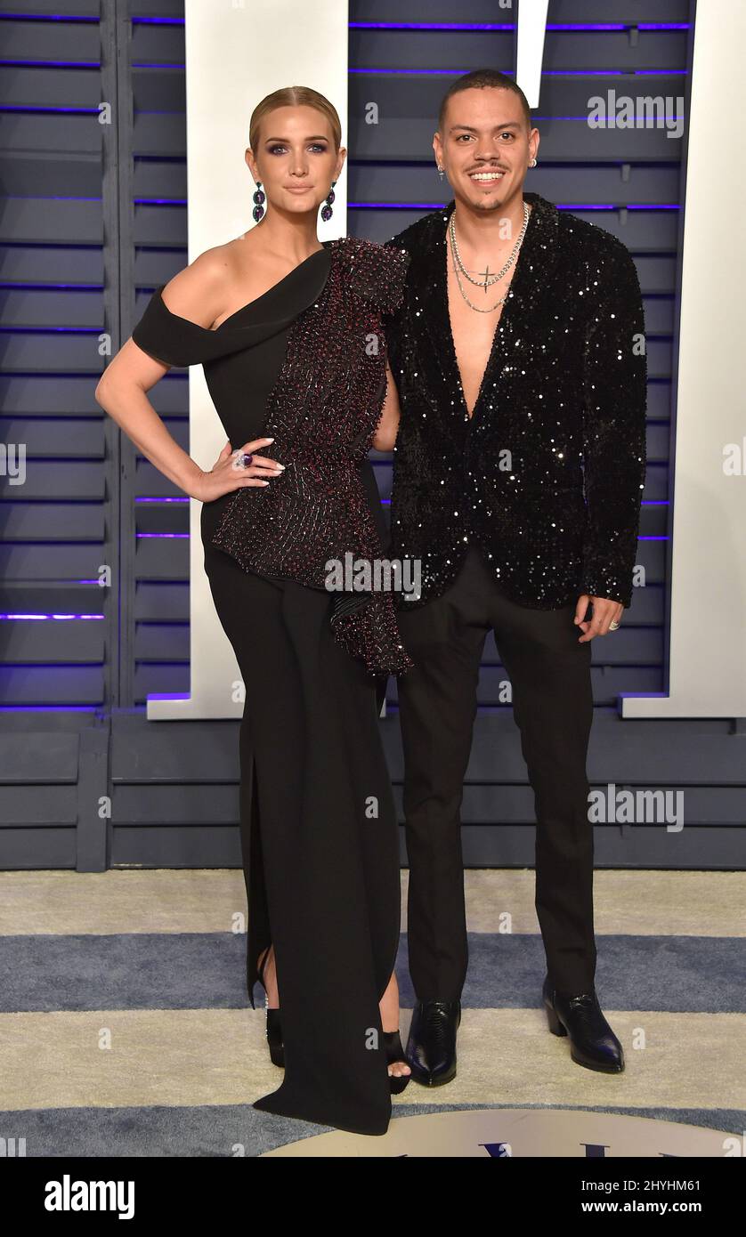 Ashlee Simpson and Evan Ross attending the 2019 Vanity Fair Oscar Party ...