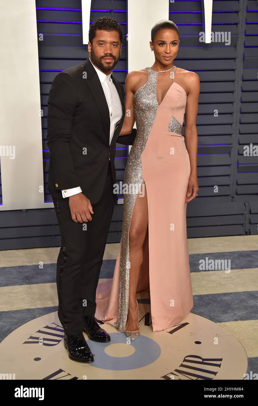 Russell Wilson and Ciara attending the 2019 Vanity Fair Oscar Party ...