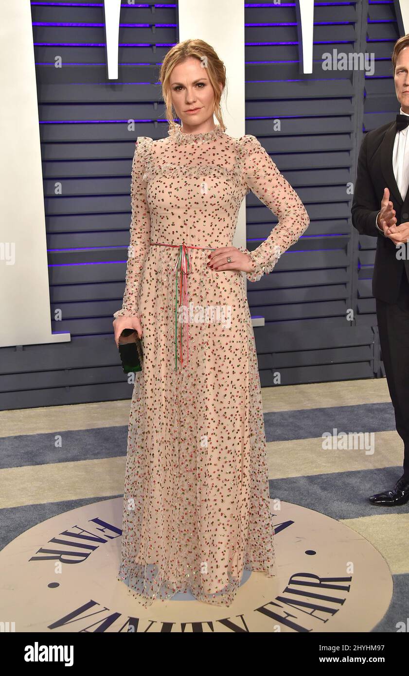 Anna Paquin attending the 2019 Vanity Fair Oscar Party held at the ...