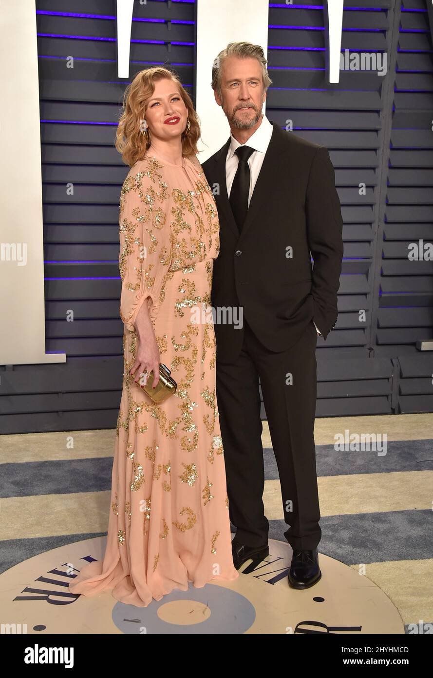 Mireille Enos and Alan Ruck attending the 2019 Vanity Fair Oscar Party ...