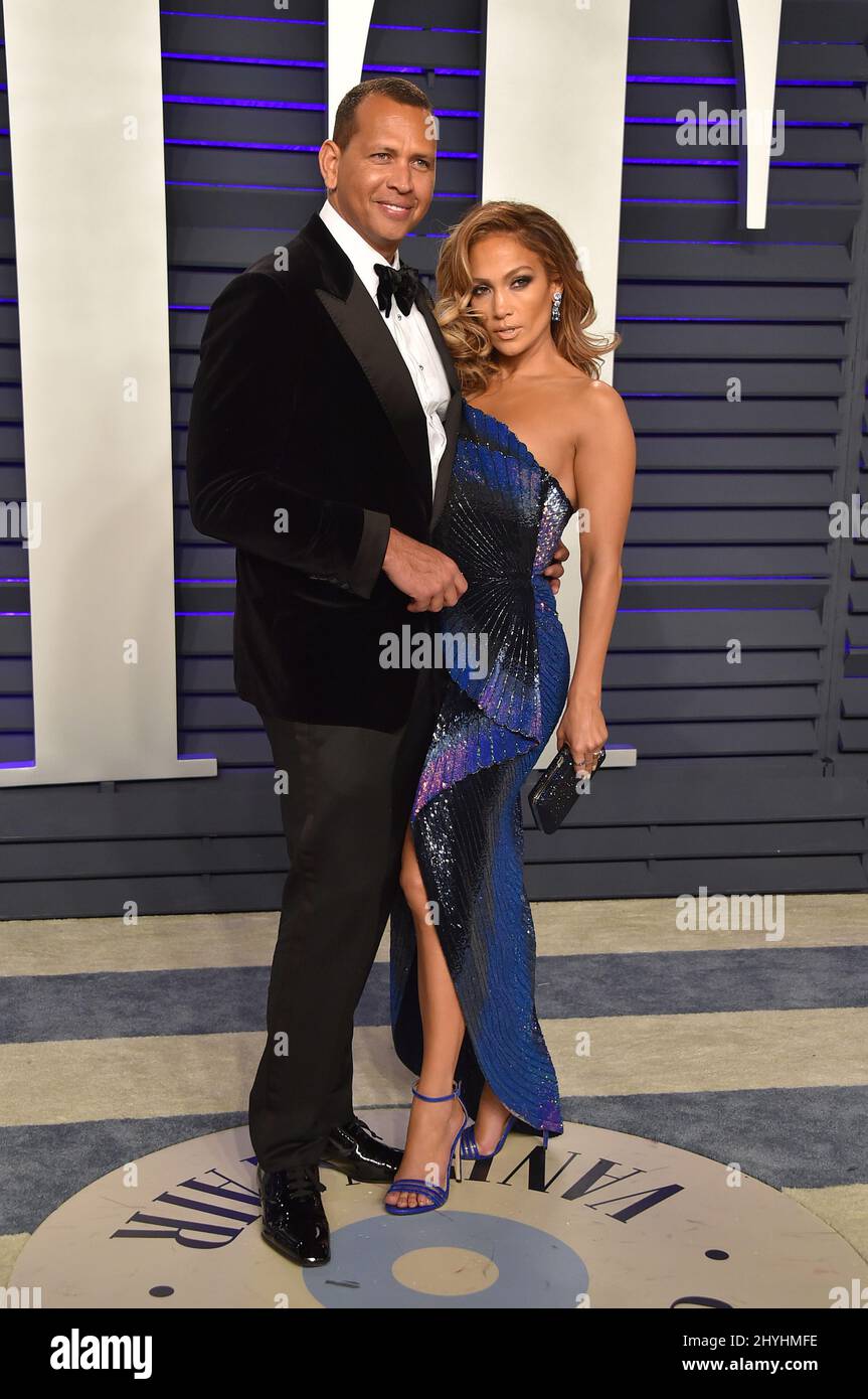 Alex Rodriguez and Jennifer Lopez attending the 2019 Vanity Fair Oscar ...