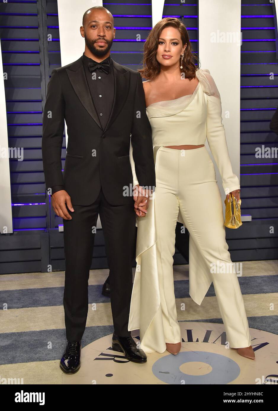 Ashley Graham and Justin Ervin attending the 2019 Vanity Fair Oscar ...