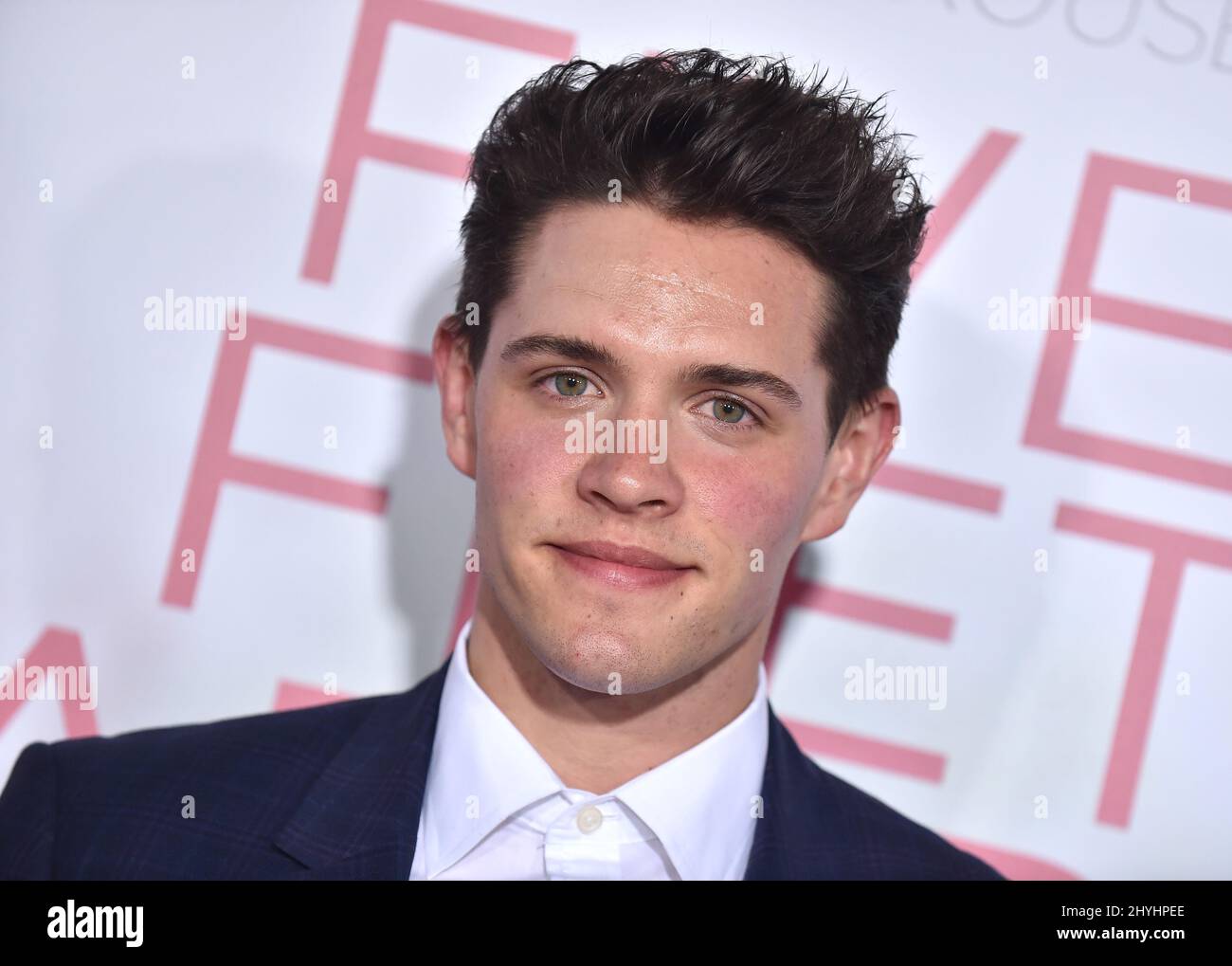 Casey Cott attending the premiere of Five Feet Apart in Los Angeles ...