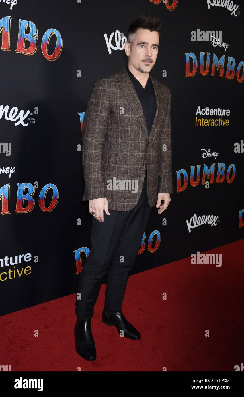 Colin Farrell arriving for Disney's premiere of 'Dumbo' held at the El ...