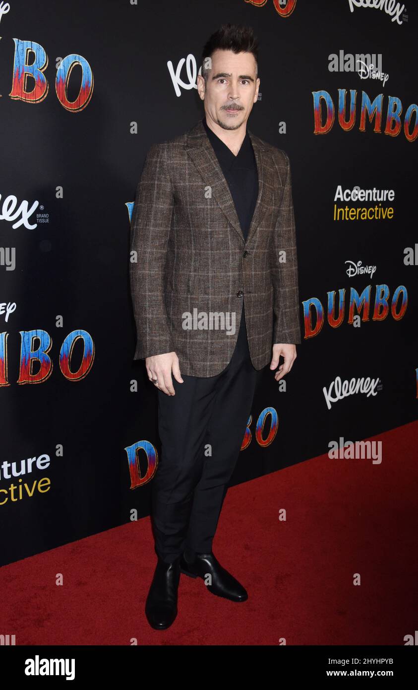 Colin Farrell arriving for Disney's premiere of 'Dumbo' held at the El ...
