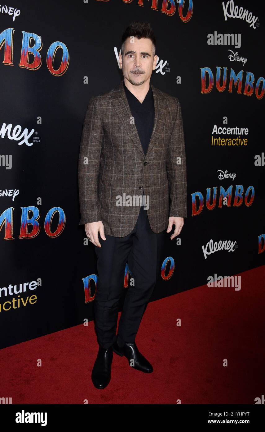 Colin Farrell arriving for Disney's premiere of 'Dumbo' held at the El ...