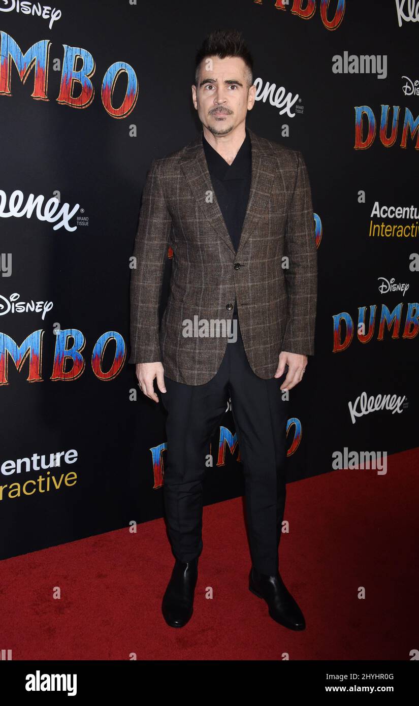 Colin Farrell arriving for Disney's premiere of 'Dumbo' held at the El ...
