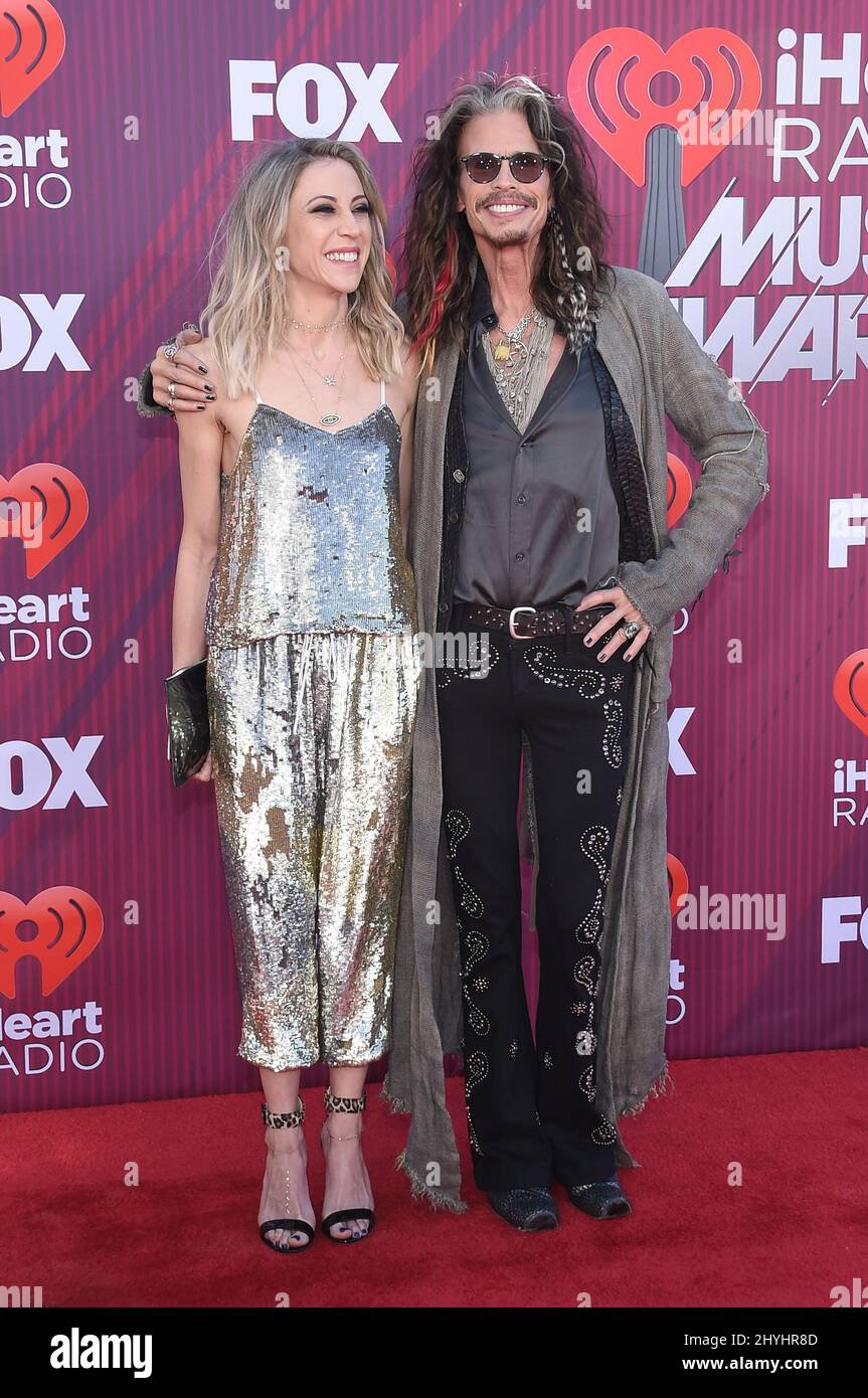 Steven Tyler and Aimee Preston arriving to the iHeart Radio Music ...
