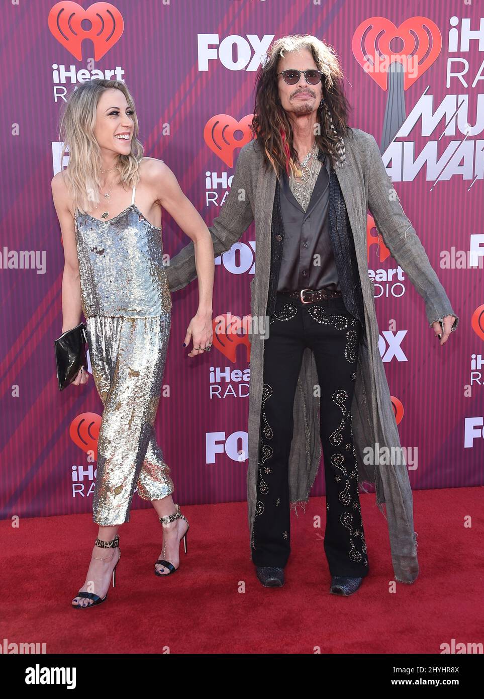 Steven Tyler and Aimee Preston arriving to the iHeart Radio Music ...