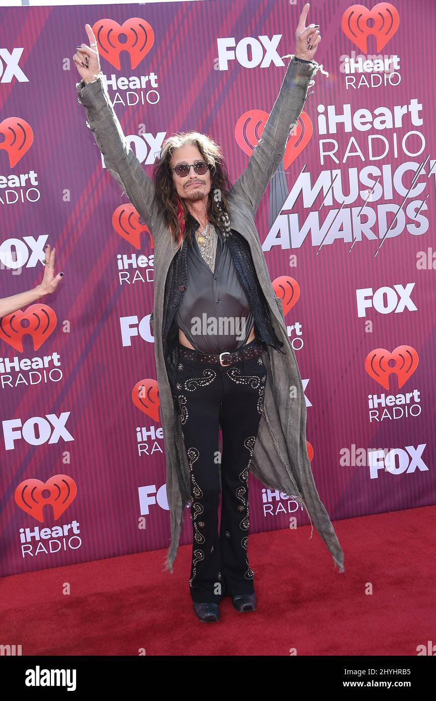 Steven Tyler arriving to the iHeart Radio Music Awards at Microsoft ...