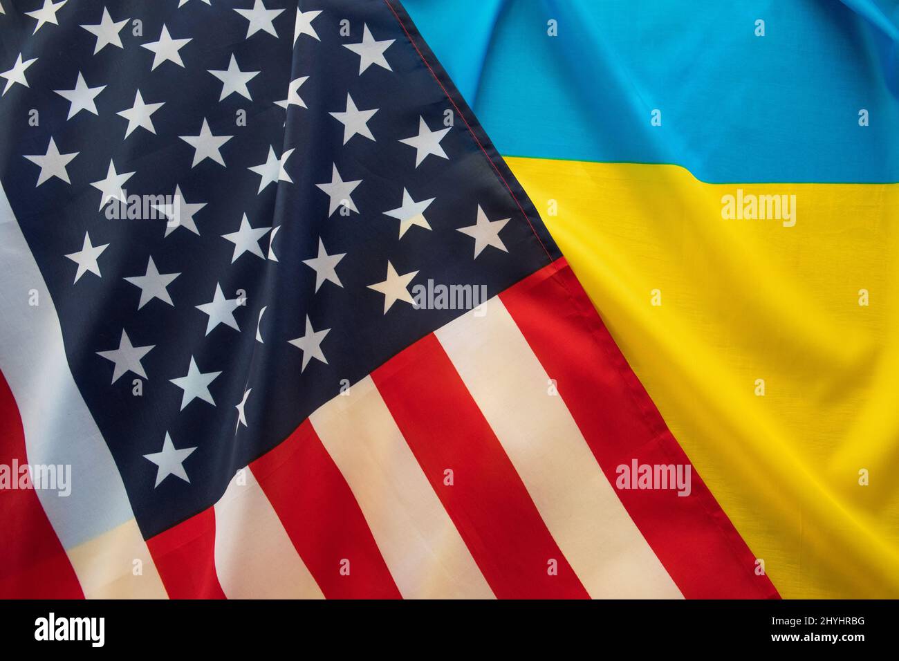 American ukrainian political relationship country flags close up Stock ...