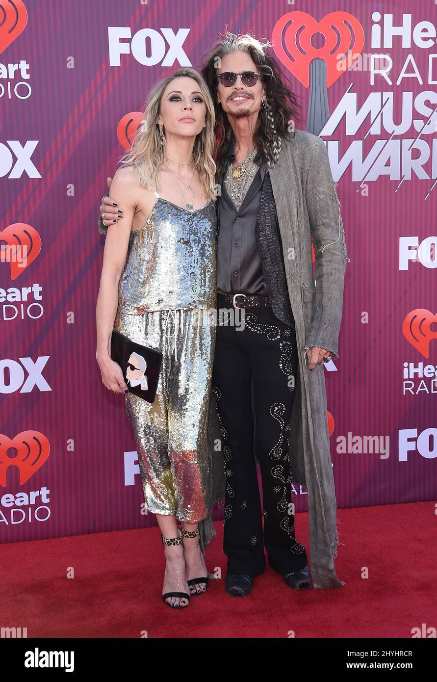 Steven Tyler and Aimee Preston arriving to the iHeart Radio Music ...