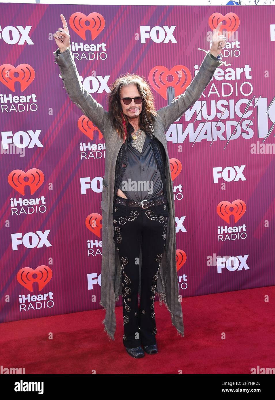 Steven Tyler arriving to the iHeart Radio Music Awards at Microsoft ...