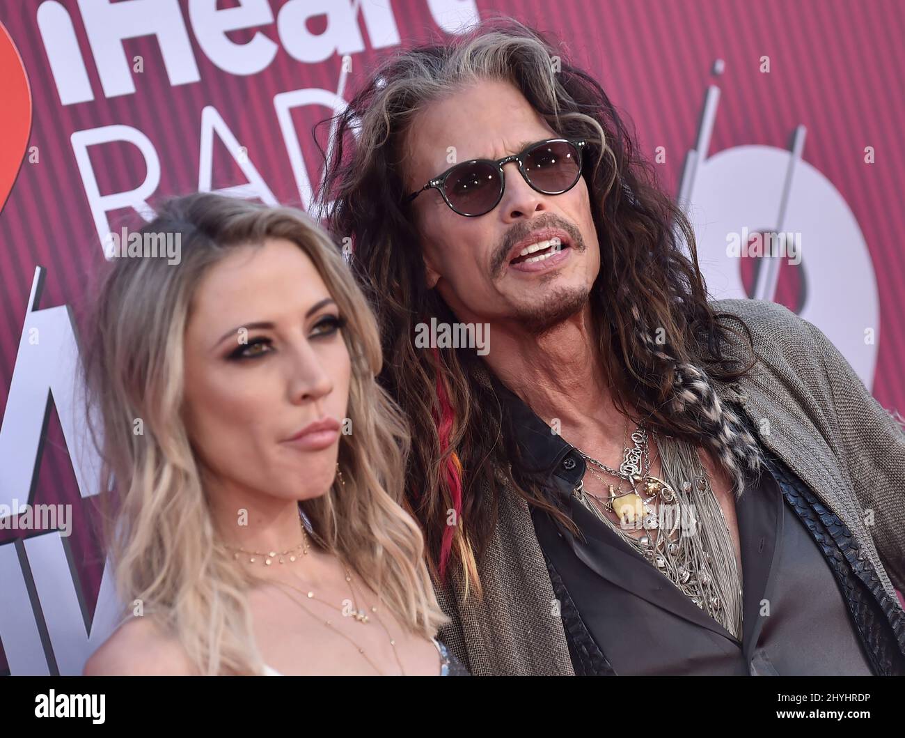 Steven Tyler and Aimee Preston arriving to the iHeart Radio Music ...