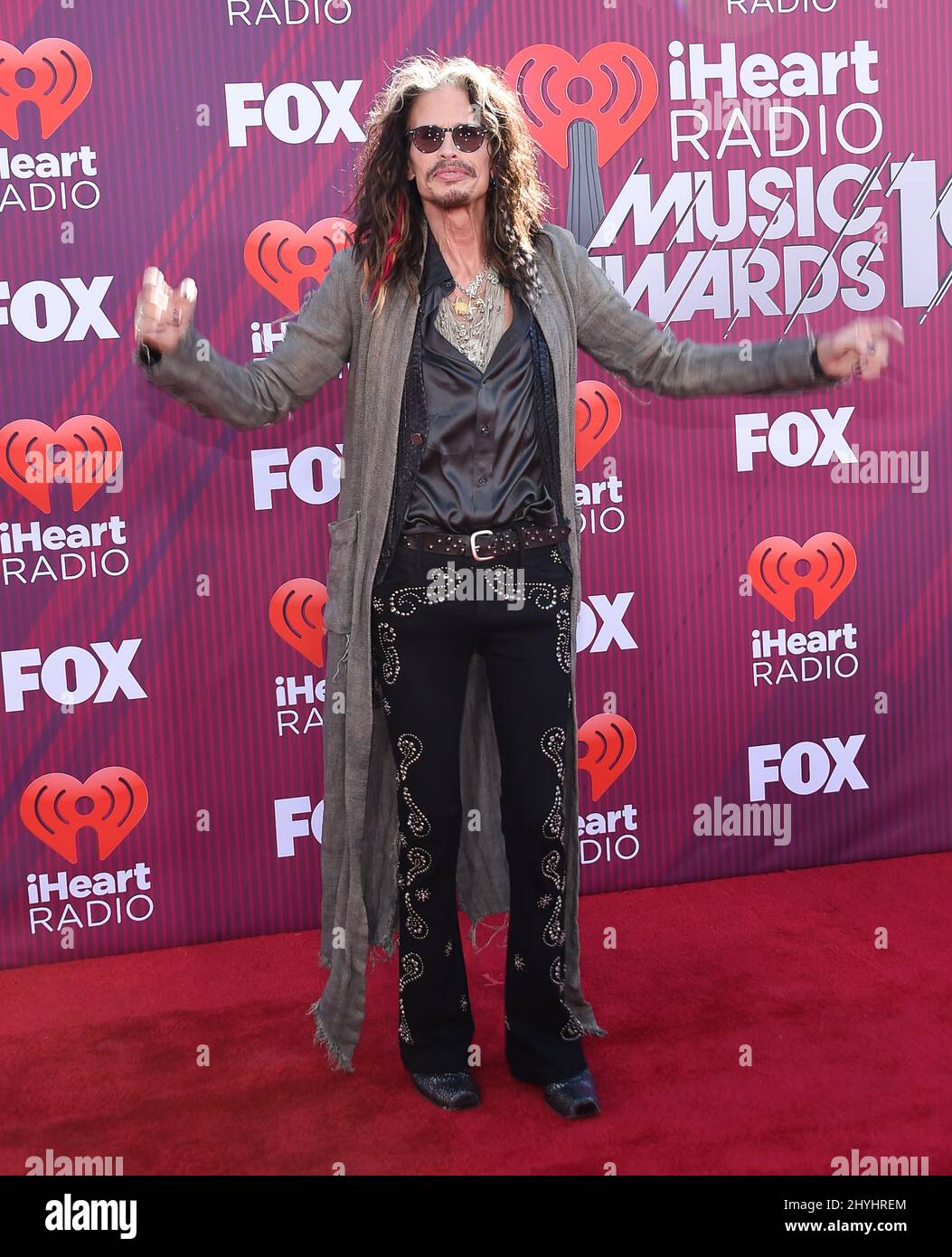 Steven Tyler arriving to the iHeart Radio Music Awards at Microsoft ...